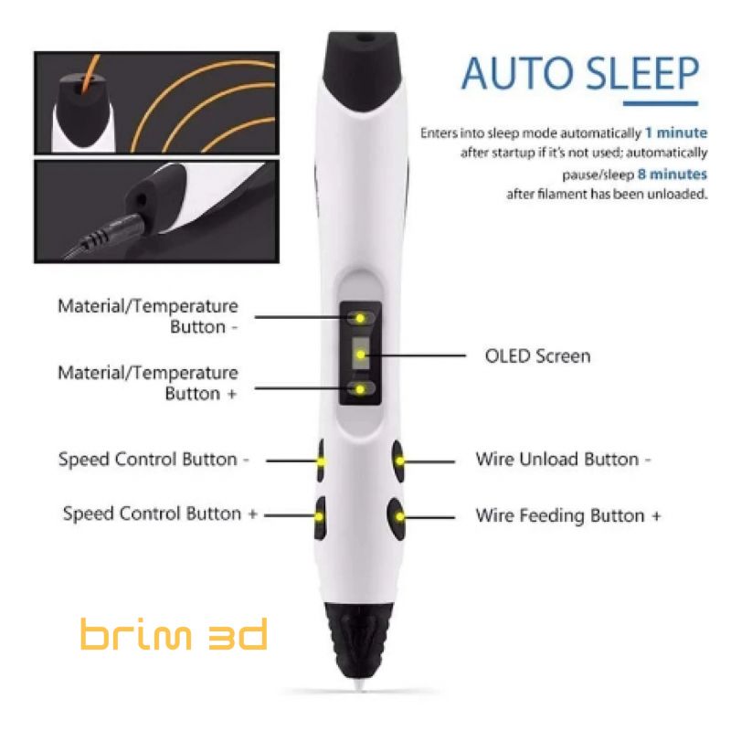 3D Pen Black com display LCD (Versão PRO)
